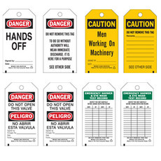 Machine & Equipment Safety Tags - In Stock - R.S. Hughes