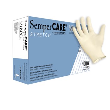 Sempermed SemperCare Disposable Gloves SCVNP103, Size Medium, Tan | RSHughes.com