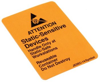 SCS SCS 7101 Static Warning Label, 1.875 in x 2.5 in, Black on Orange ...
