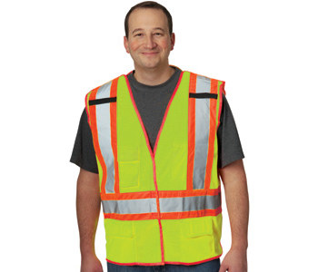 PIP High-Visibility Vest 302-0211-LY/4X, Size 4XL, Polyester PIP High-Visibility Vest 302-0211-LY/4X, Size 4XL, Polyester