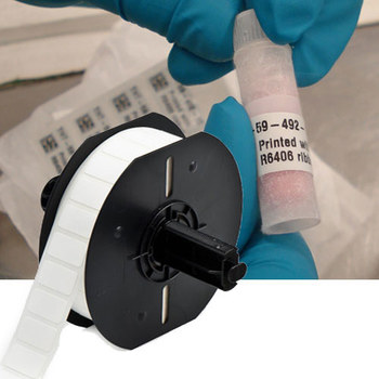 Brady B33-163-492 Die-Cut Printer Label Roll, 1 in x 0.375 in ...