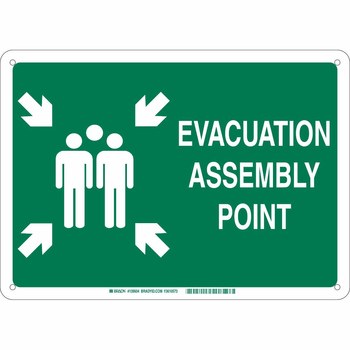 Brady 139604 IMO Evacuation Sign, Green, B-120, 14 in x 10 in ...