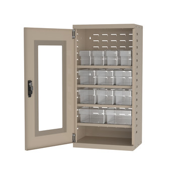 Akro-Mils Akrodrawers Secure Mini-Cabinet ACQV4PAST, Steel, Putty, 19 1 ...
