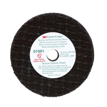 3M Green Corps Cutoff Wheel 01991, 3 in, Aluminum Oxide | RSHughes.com