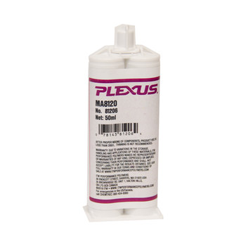 Plexus MA8120 Off-White Two-Part Base & Accelerator (B/A) Methacrylate Adhesive, 50 ml Cartridge ...