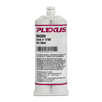 Plexus MA300 Black Two-Part Base & Accelerator (B/A) Methacrylate Adhesive, 50 ml Dual Cartridge ...