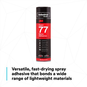 3M Super 77 Spray Adhesive 96315, 24 fl oz Aerosol Can, Clear ...
