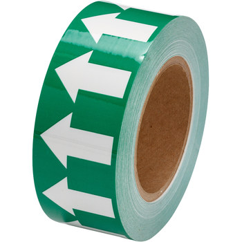 Brady 106171 Directional Flow Arrow Tape, 2 in x 30 yd, White on Green ...