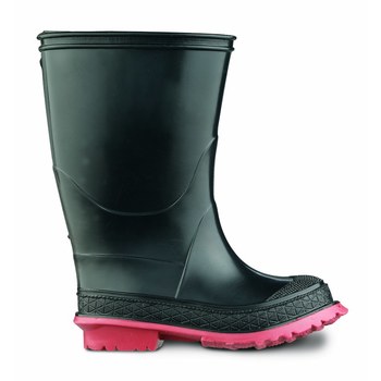 Dunlop Waterproof & Rain Boots 077100300, Size 3 (Youth's), Black/Red ...