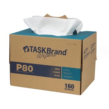 Adenna TASKBrand P80 Cleaning Wipe, Hydrospun, 16.75 in x 12 in, White ...