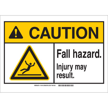 Brady 144142 Fall Prevention Sign, White, B-302, 10 in x 7 in ...