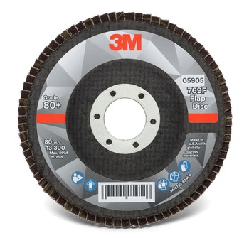3M 769F Type 27 Flap Disc 05905, Ceramic Precision-Shaped Grain, 4 1/2 ...