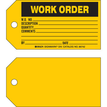 Brady 86742 Maintenance Tag, 5 3/4 in x 3 in, Cardstock, Black on ...
