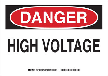 Brady Prinzing SP400D Electrical Safety Sign, White, B-401, 14 in x 10 ...