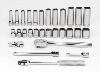 Williams JHWMSB-29HF 6 Point Deep Socket Set, 3/8 in Drive | RSHughes.com