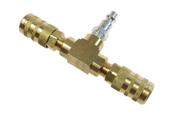 Coilhose Tee Manifold Assembly T004-14X, 1/4" ARO Connector Inlet, 1/4 ...