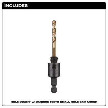Milwaukee HOLE DOZER Arbor with Pilot Bit 49 56 7110 Cobalt Metal RSHughes