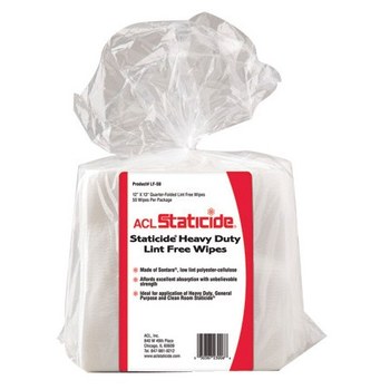 ACL Staticide ACL LF50E Heavy Duty Low-Lint Wipes, White | RSHughes.com