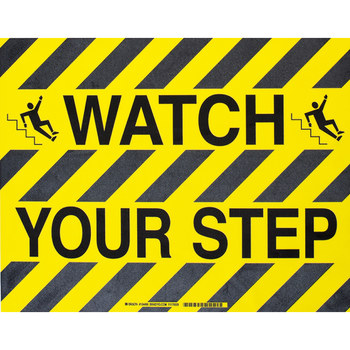 Brady Toughstripe 104499 Fall Prevention Sign, Yellow, B-534, 18 in x ...