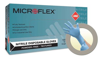 Microflex High Five N20 Disposable Gloves N203, Size Large, Blue ...