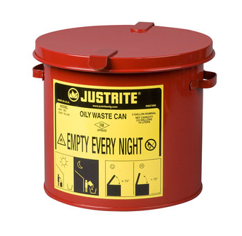 Justrite Safety Can 09200, Red, 2 gal Capacity, Steel | RSHughes.com