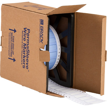 Brady Permasleeve PS-375-150-WT Die-Cut Printer Sleeve, 1.5 in x 0.645 ...