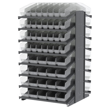 Akro-Mils APRD18AST00SC Fixed Rack APRD18AST00SC, Gray, 16 Shelves ...