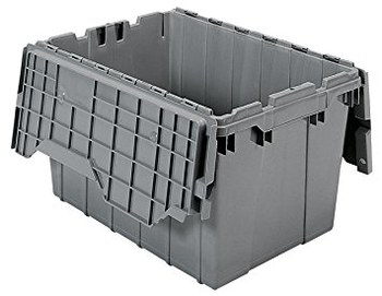 Akro-Mils Keepbox Attached Lid Container 39120 GREY, Gray, Industrial ...