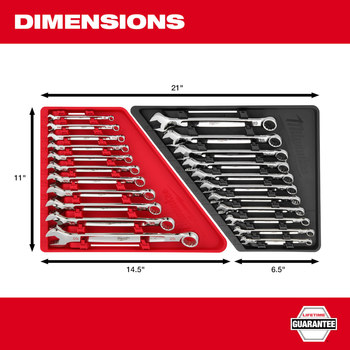 Milwaukee 48 22 9511 Combination Wrench Set Chrome Vanadium Steel 8 mm 10 mm 11 mm 12 mm 13 mm 14 mm 15 mm 16 mm 17 mm 18 mm 19 mm Drive RSHughes