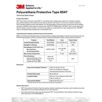 3M 8547 Aerospace Tape 57082, 12 in x 36 yd, Transparent | RSHughes.com