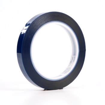 3M 8991 Blue Polyester Masking Tape, 1/2 in Width x 72 yd Length ...