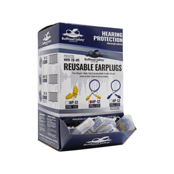 Global Glove Bullhead Safety Ear Plugs HP-S2, Silicone Rubber Tipped ...