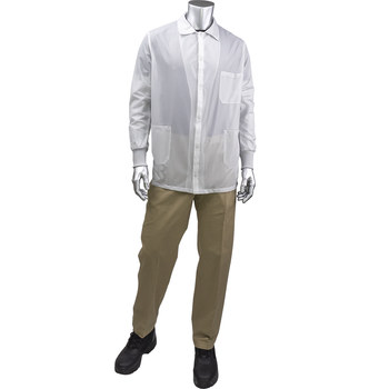 PIP Uniform Technology StatStar BR49AC-44WH-L ESD Lab Coat, Large ...