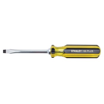Stanley 1/4 in Slotted 100 Plus Screwdriver, Steel, 4 in | RSHughes.com