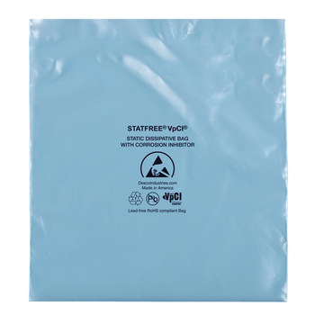 Desco VPCI-125 HP Static Dissipative Bag, 10 in x 8 in, Blue | RSHughes.com