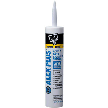 Dap Alex Plus Crystal Clear Caulk 18401, 10.1 fl oz Cartridge ...