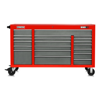 Proto 550S 67 in Workstation J556741-20SG, 20 Drawer, Steel, Safety Red ...