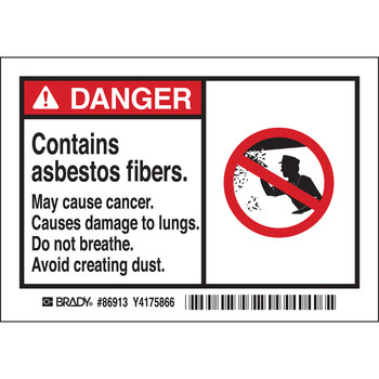 Brady 86913 Hazardous Area Label, 5 in x 3 1/2 in, Polyester, Black ...