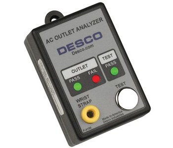 Desco Trustat 98130 AC Outlet & Wrist Strap Tester, 2 in x, 3 in x, 1.3 ...