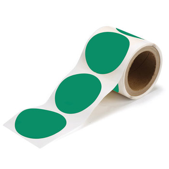 Brady 104401 Dot Marking Label, 3 1/2 in. Dia, Polyester, Green, B-514 ...