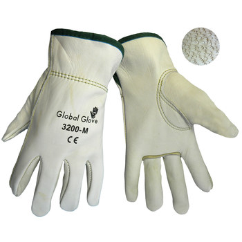 Global Glove 3200 Driver's Gloves 3200,3XL, Size 3XL, Leather, Gray | RSHughes.com