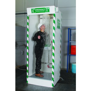 Hughes Safety Emergency Cubicle Eyewash & Shower SD32K45G, Floor Mount ...