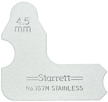 Starrett Steel Radius Gauge 167M-4 1/2 | RSHughes.com
