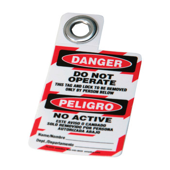 Brady 105724 Lockout / Tagout Tag, 2 in x 3 in, Vinyl, Black / Red on ...
