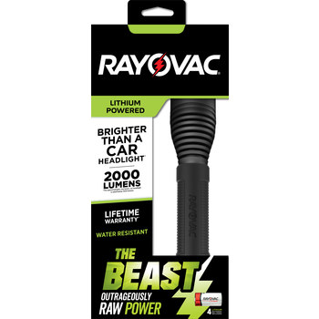 Rayovac The Beast 2000 RWP123A-BD Flashlight, LED, Black | RSHughes.com