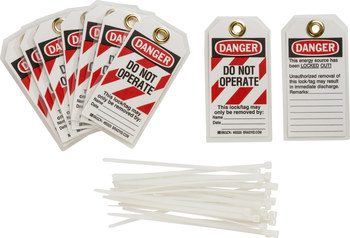 Brady 122980 Lockout / Tagout Tag, 3 in x 5 3/4 in, Polyester / Paper ...
