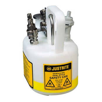 Justrite Safety Can 12164, White, 1/2 gal Capacity, Polyethylene ...