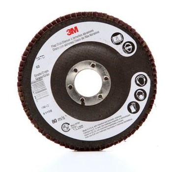3M Cubitron 947D Type 27 Flap Disc 61188, Ceramic, 4 1/2 in, 60, Medium ...