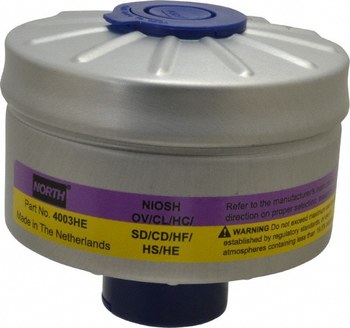 North Reusable Respirator Combination Cartridge/Filter 4003HE, HEPA ...