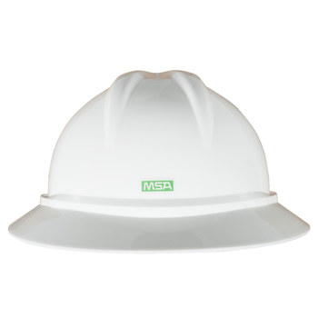 MSA V-Gard 500 Hard Hat 10167911, 4-Point Suspension, HDPE, White ...
